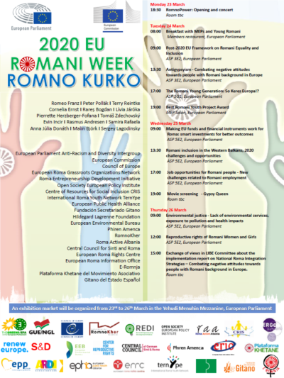 Romani Week 2020 – POSTPONED – ERGO Network